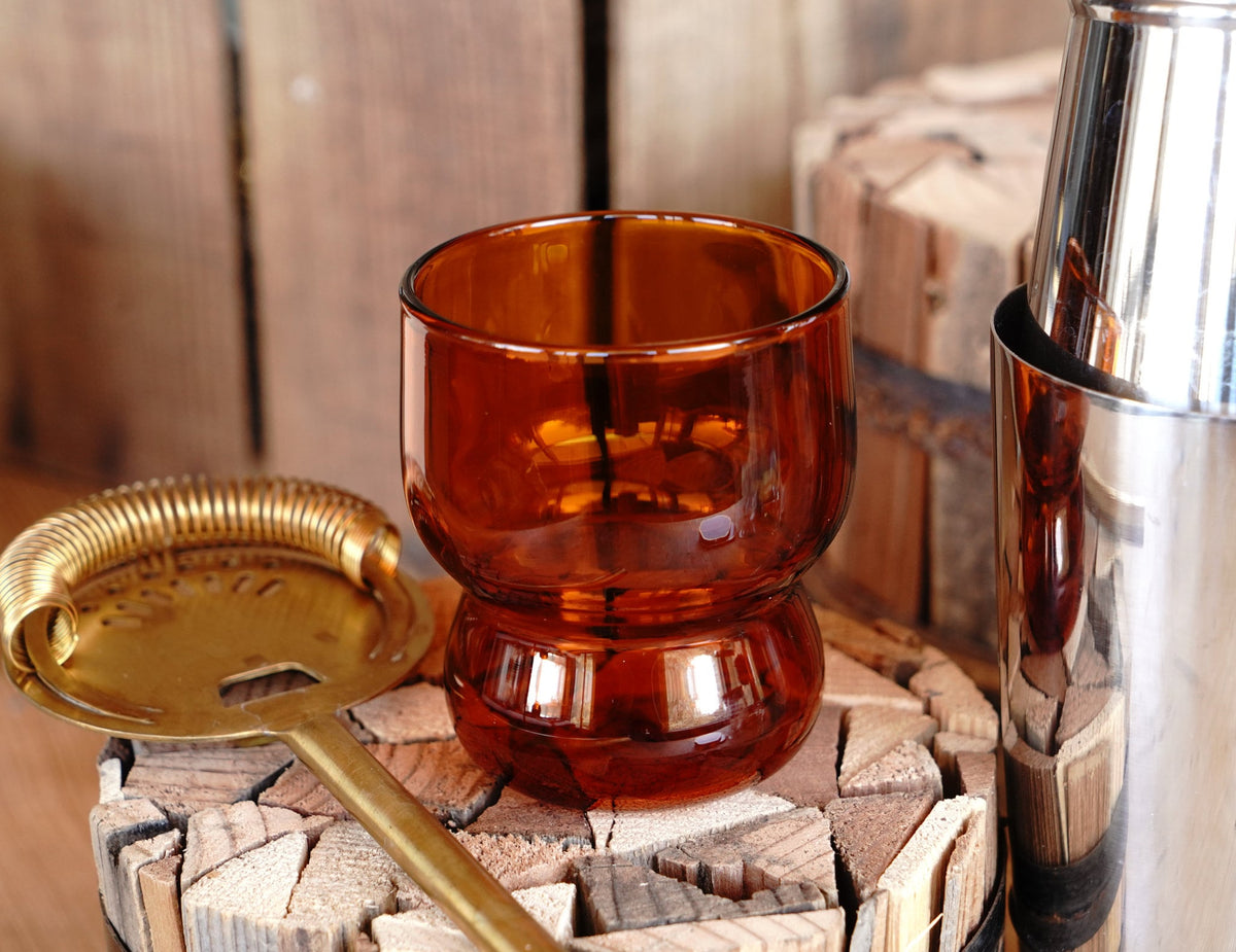 Vintage Inspired Double Tiered Orange Bubble Juice Glass | Backwoods ...