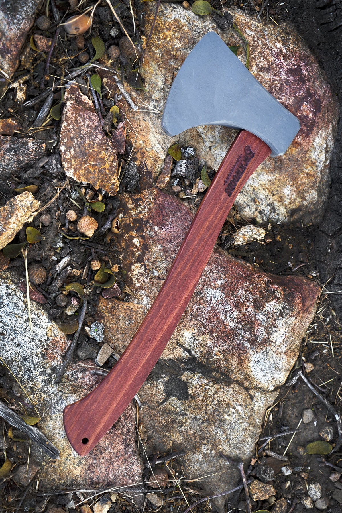 15" Stained and Painted Wooden Hatchet | Backwoods Provisions